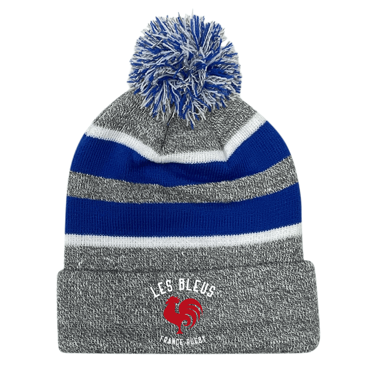 Les Bleus France Rugby Hooped Pom-Pom Beanie | World Rugby Shop