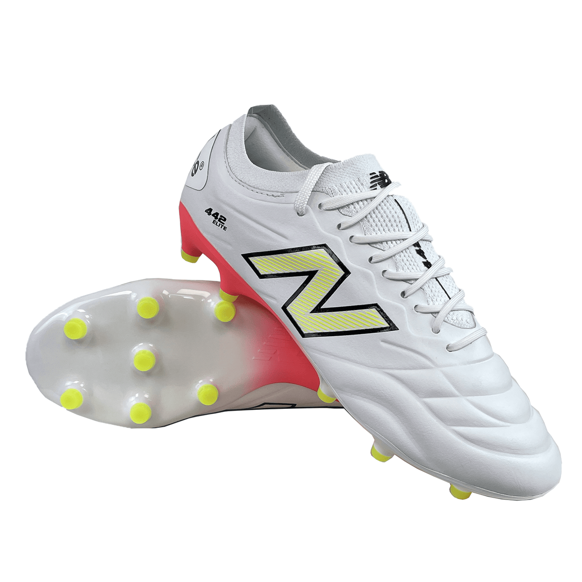 New Balance 442 v2 Elite Rugby Cleat - Firm Ground Boot - White/Energy ...