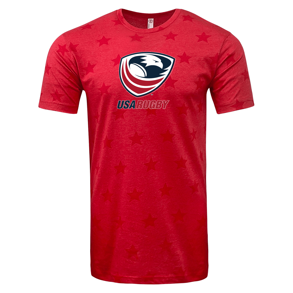 USA Rugby Five-Star Logo Tee - 4th of July Cotton/Poly Patriotic Rugby ...