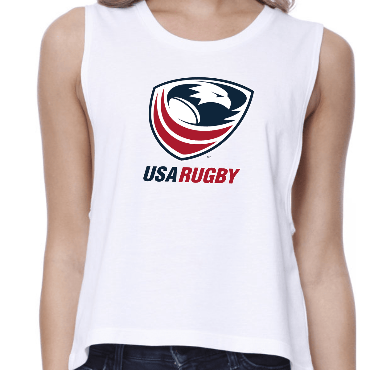 USA Rugby Women's Tank- Crop, Cotton, Lightweight Sleeveless Tee ...