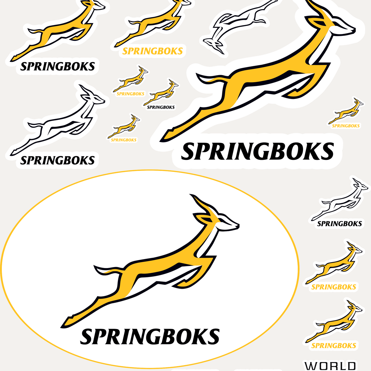 Springboks Rugby Sticker Sheet - 24 Stickers | World Rugby Shop