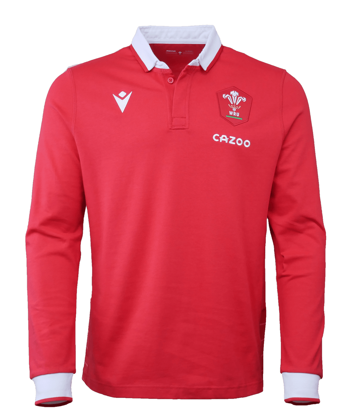 Wales Rugby Long Sleeve Home Polo 22/23 by Macron | World Rugby Shop