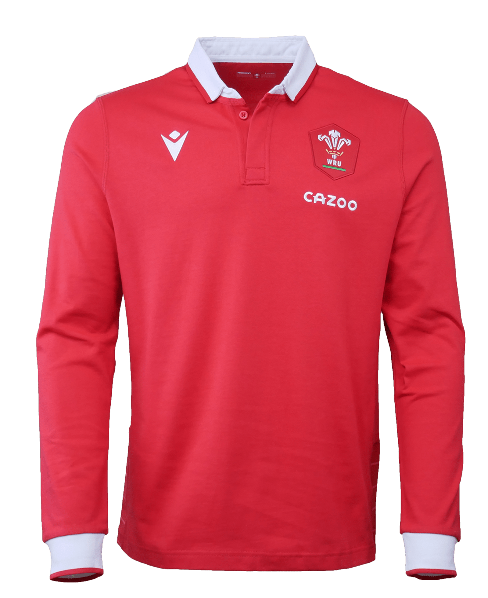 Wales Rugby Long Sleeve Home Polo 22/23 by Macron | World Rugby Shop